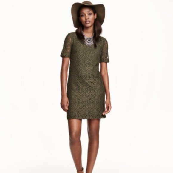 Divided H&M | Dresses | Divided By Hm Olive Lace Dress 6 | Poshmark